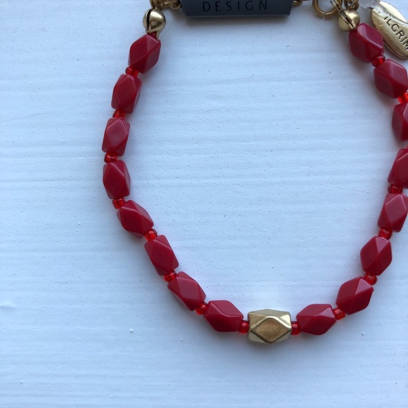 Pilgrim | Jewelry | Red Gold Beaded Pilgrim Danish Design Bracelet ...